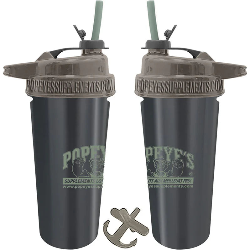 Popeye's Gear Stainless Steel Shaker Flip and Sip — Popeyes Supplements ...
